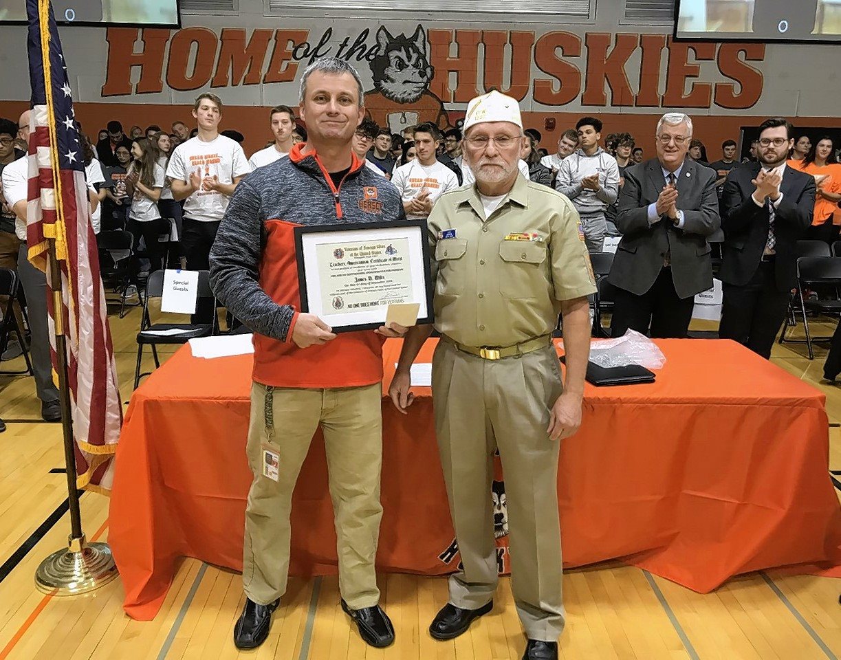 VFW Post 1337 honors Hersey teacher - Daily Herald eEdition - NW Suburbs