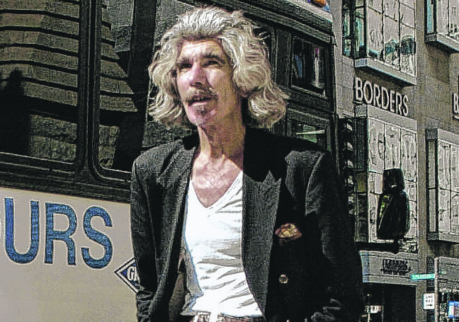 Joseph Kromelis, known as the Walking Man, in the Loop in 2006.