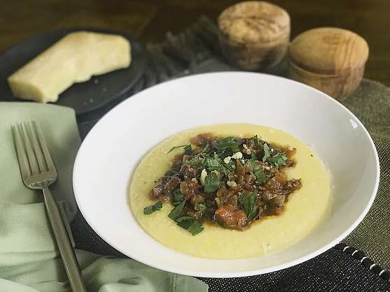 Easy oven­baked polenta is adaptable several ways.