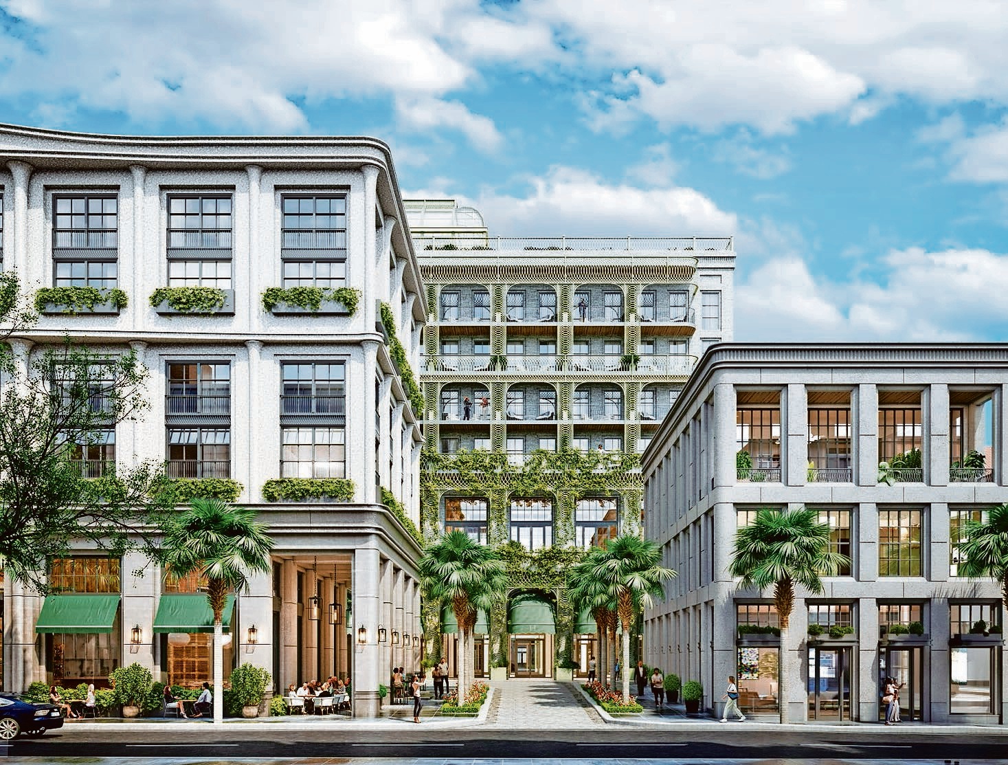 A rendering shows the proposed Four Seasons development at 155 Meeting St.