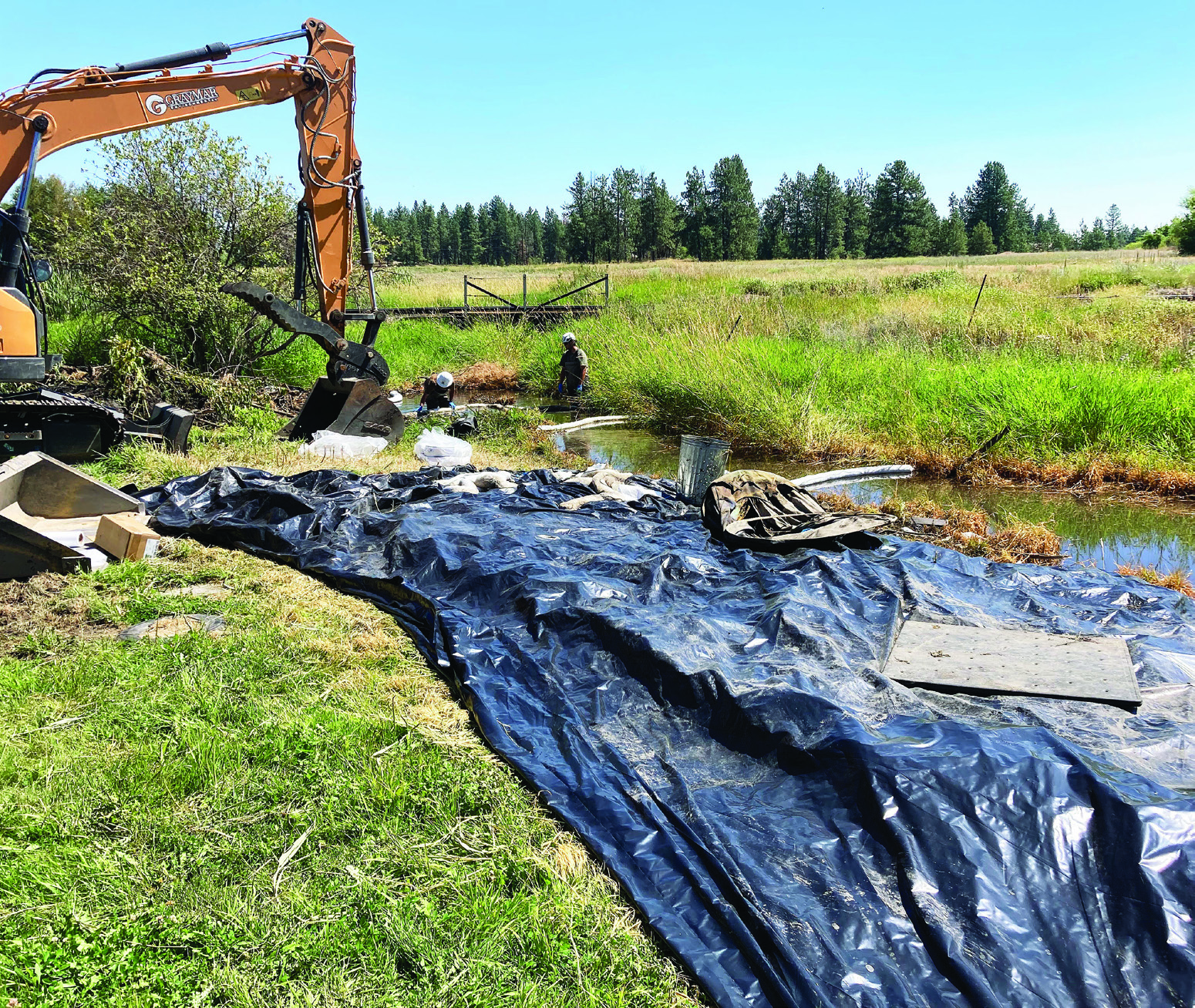 responders excavate soil along minnie creek on saturday