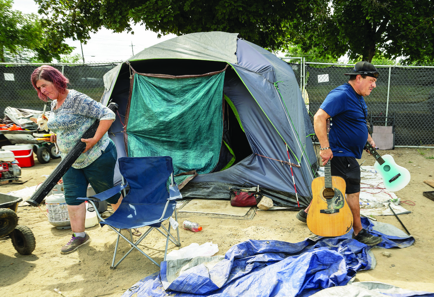 tracy and justice andino two of the first residents to arrive at camp ...