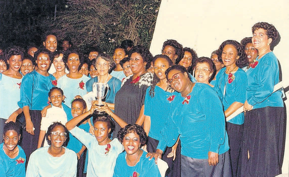 The Lydians, with musical director Pat Bishop at centre with founder ...