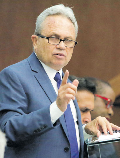 Finance Minister Colm Imbert delivers the 2019-2020 Budget last Monday.