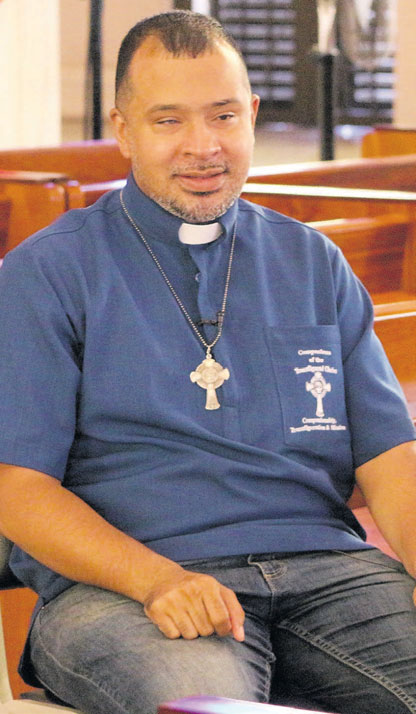 Visually impaired priest Mikkel Trestrail.