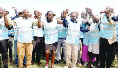 CHPs from Bomet County at the IAAF Stadium demand payment of their 14 ...